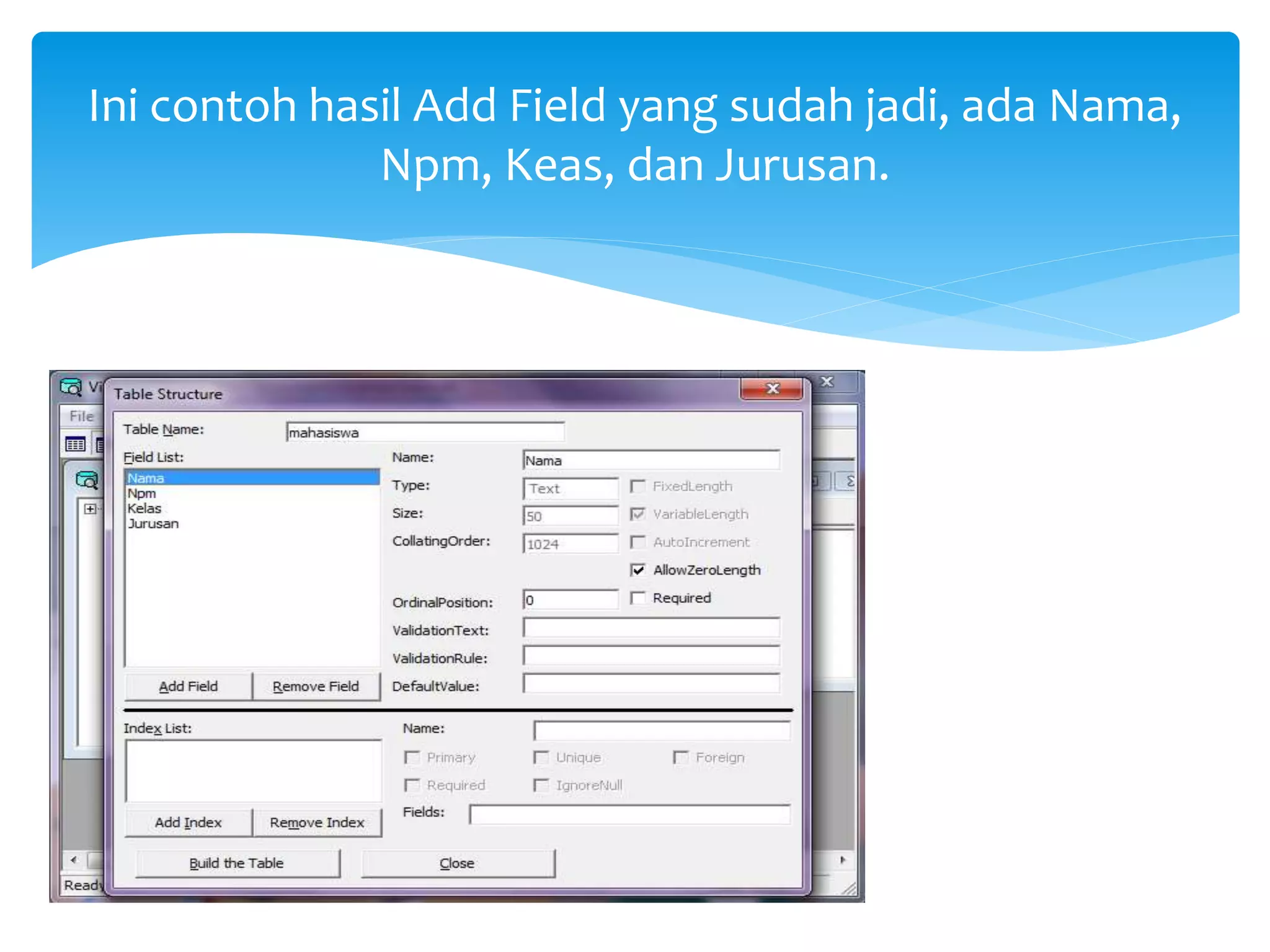 Membuat Data Base Pada Visual Basic 6.0 | PPTX