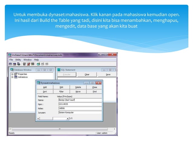 Membuat Data Base Pada Visual Basic 6.0 | PPTX