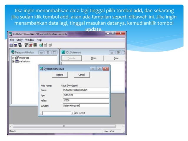 Membuat Data Base Pada Visual Basic 6.0 | PPTX