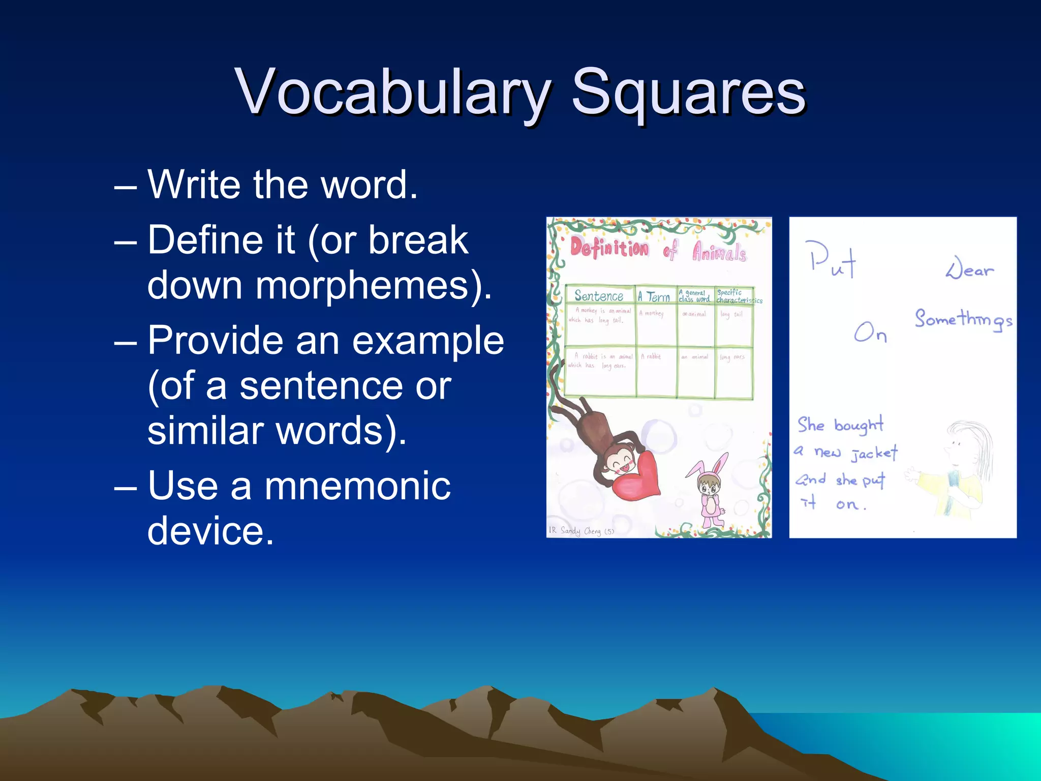 Presentation Vocabulary Building | PPT