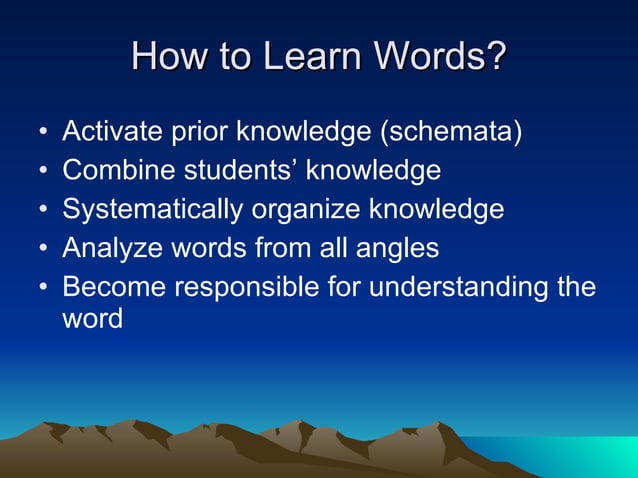 Presentation Vocabulary Building | PPT | Education