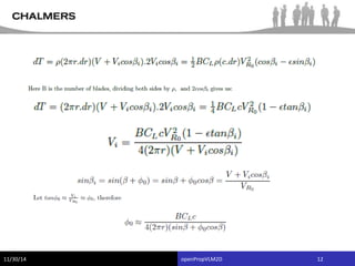 Vortex lattice implementation of propeller sections for OpenFoam 2.3x