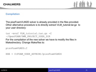 Vortex lattice implementation of propeller sections for OpenFoam 2.3x