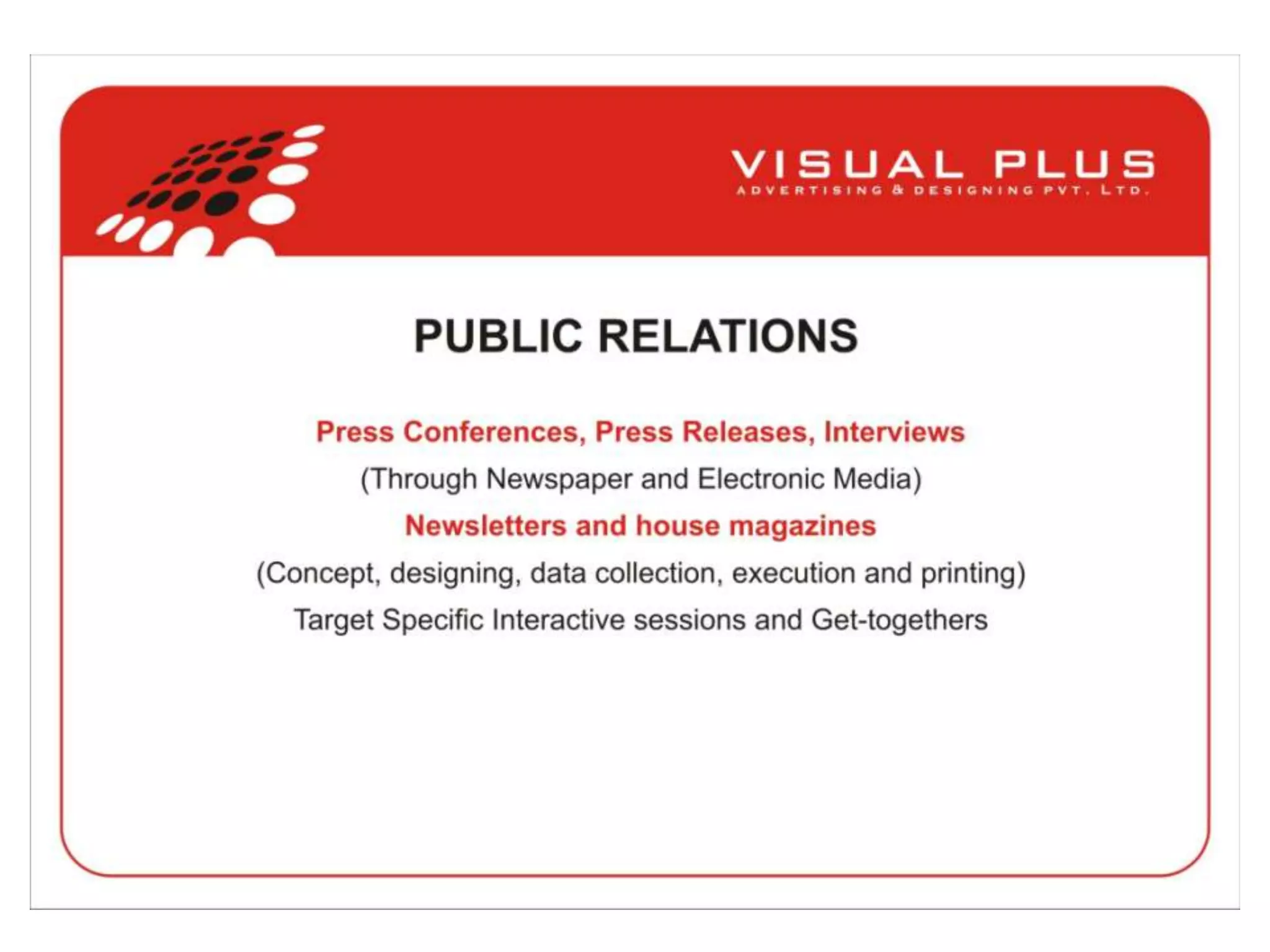 Visual Plus Advertising & Designing Pvt Ltd | PPTX