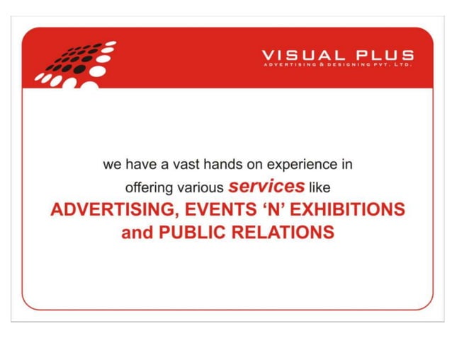 Visual Plus Advertising & Designing Pvt Ltd | PPTX