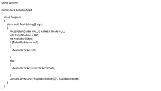 Nullable type in C# | PPTX