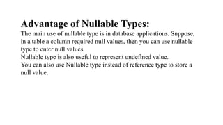 Nullable type in C# | PPTX