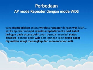 AP mode Repeater dan WDS | PPTX
