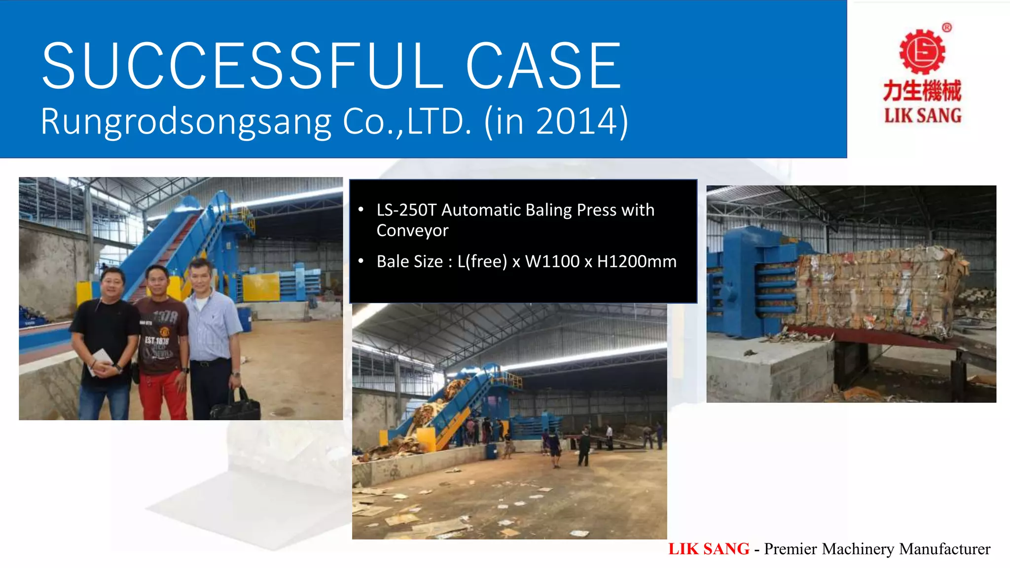 LIK SANG Presentation (waste paper baler) worldwide | PPTX
