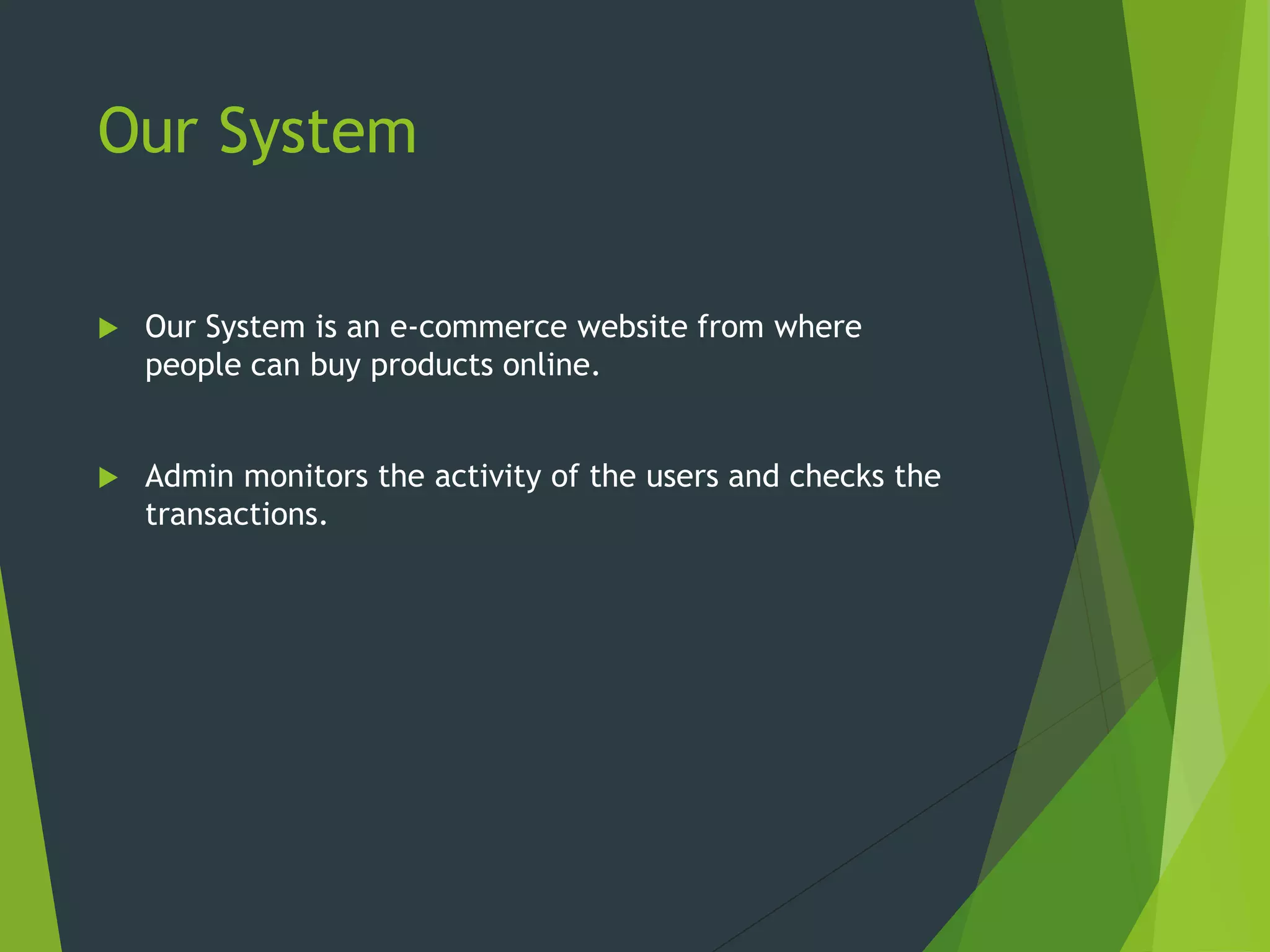 Web based online shopping system Presentation slide | PPTX