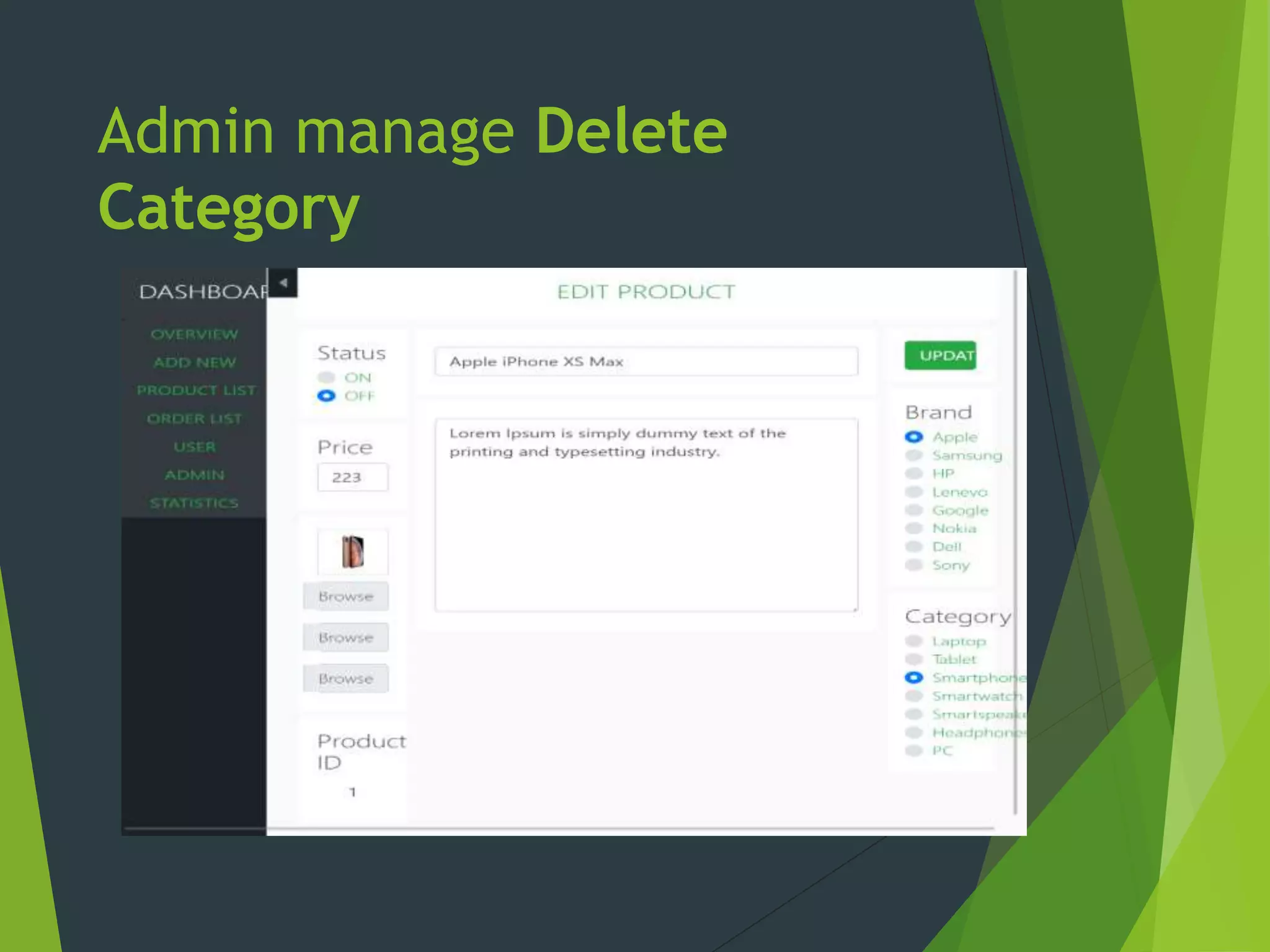 Web based online shopping system Presentation slide | PPTX