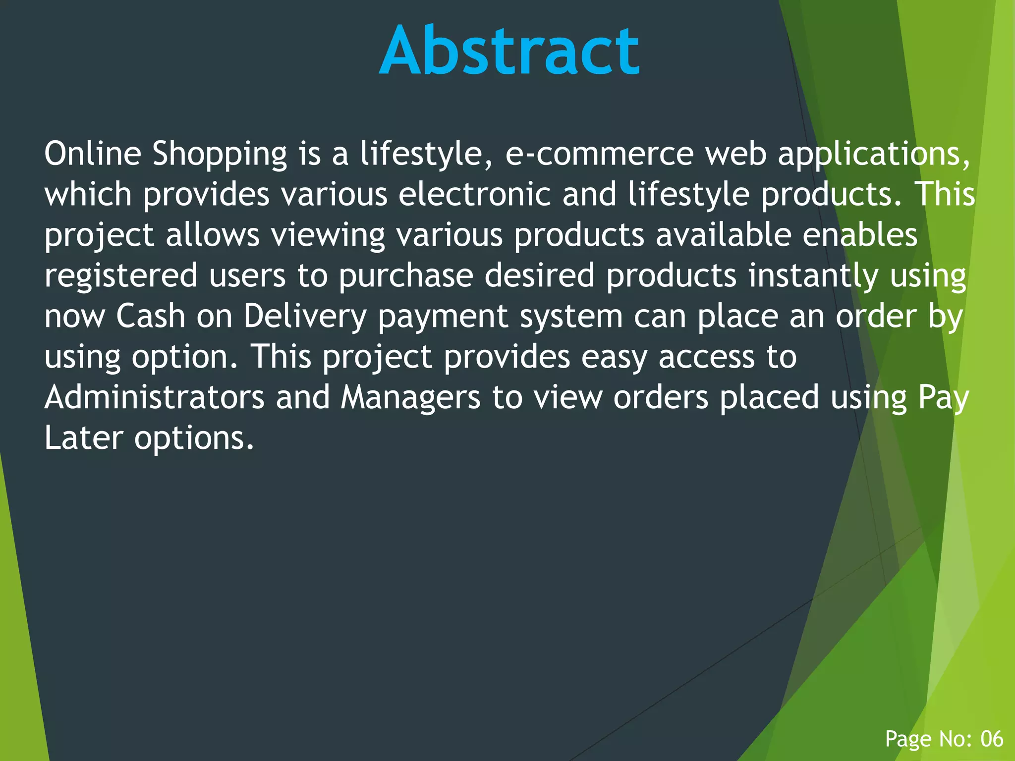 Web based online shopping system Presentation slide | PPTX