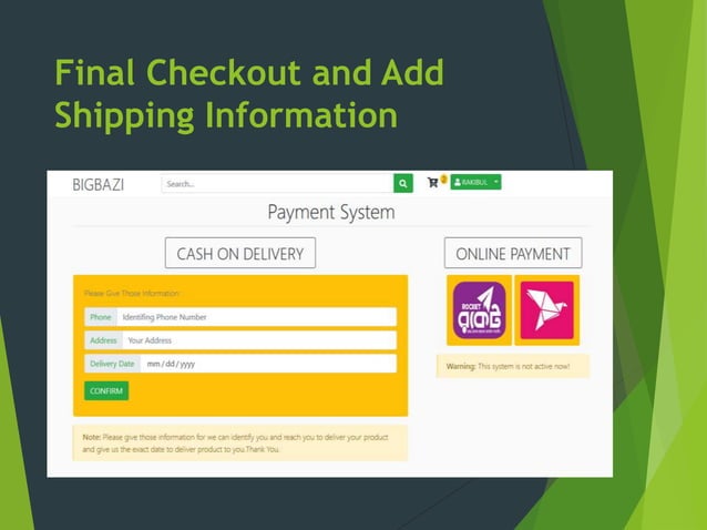 Web based online shopping system Presentation slide | PPTX | Web Design and HTML | Internet