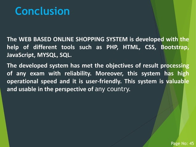 Web based online shopping system Presentation slide | PPTX | Web Design and HTML | Internet