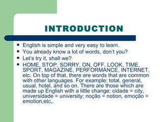 ENGLISH COURSE PRESENTATION | PPT