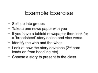 Journalism in Practice BCU, week 2: Intros and angles | PPT | Media ...
