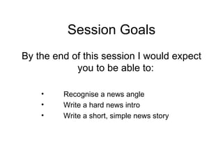 Journalism in Practice BCU, week 2: Intros and angles | PPT