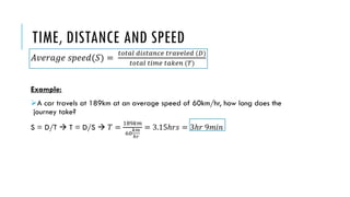 Percentages, simple and compound interest; time, distance and speed | PDF