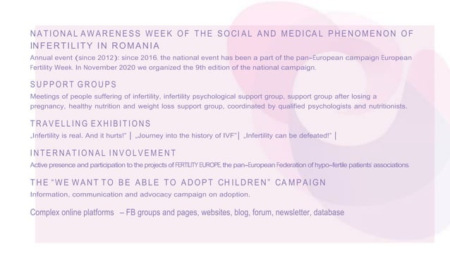 Presentation „What do you know about YOUR FERTILITY?” magazine, Romania ...
