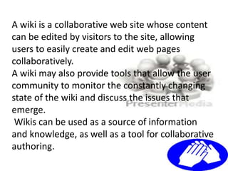 Presentation wiki as a teaching - learning tool | PPT | Free Download