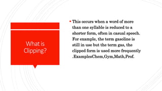 Word formation process | PPT