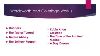 Presentation wordsworth and coleridge | PDF | Poetry | Books and Literature