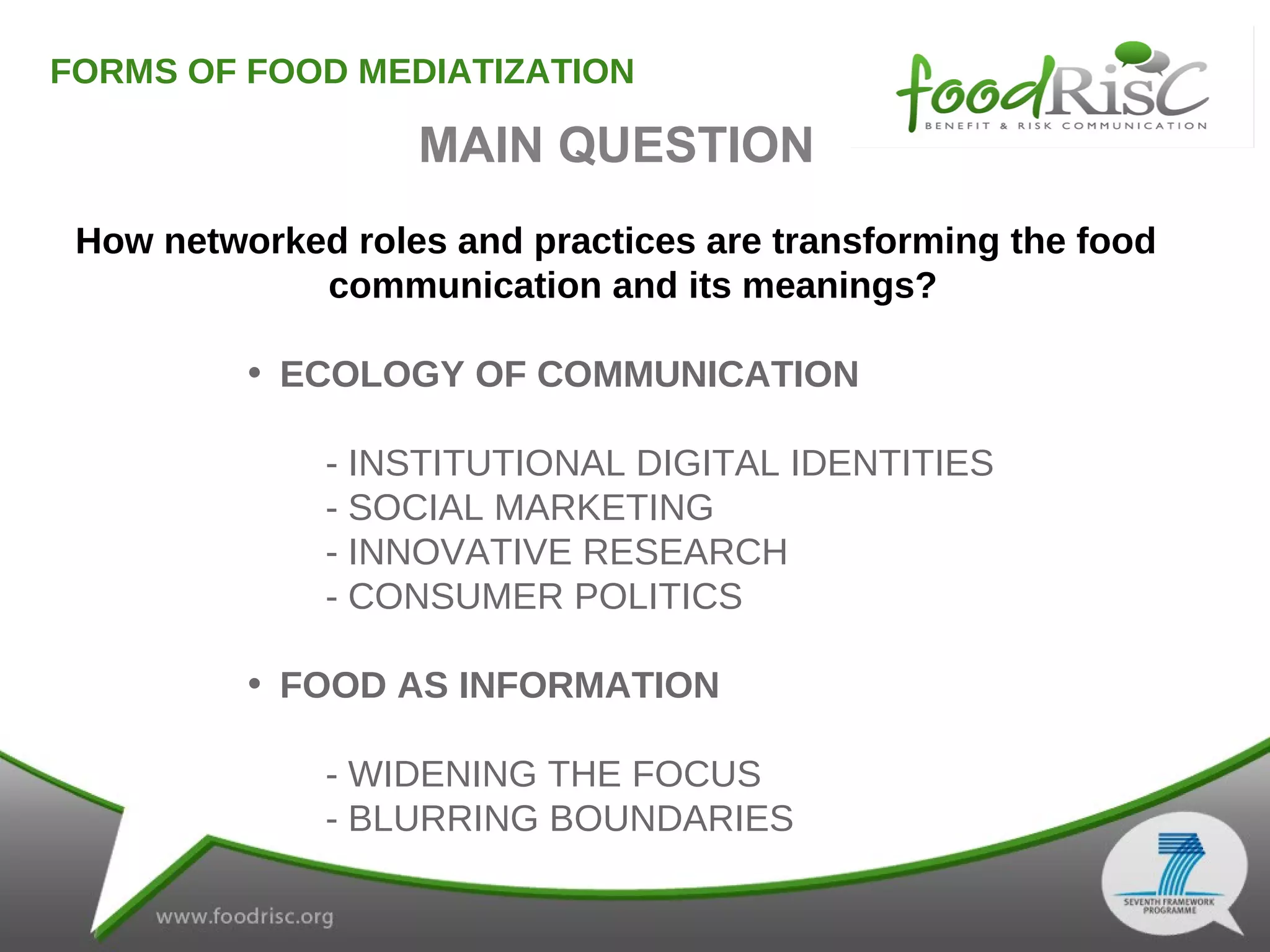 Communicating food: Foodways as a map of meanings | PPT | Food Industry ...