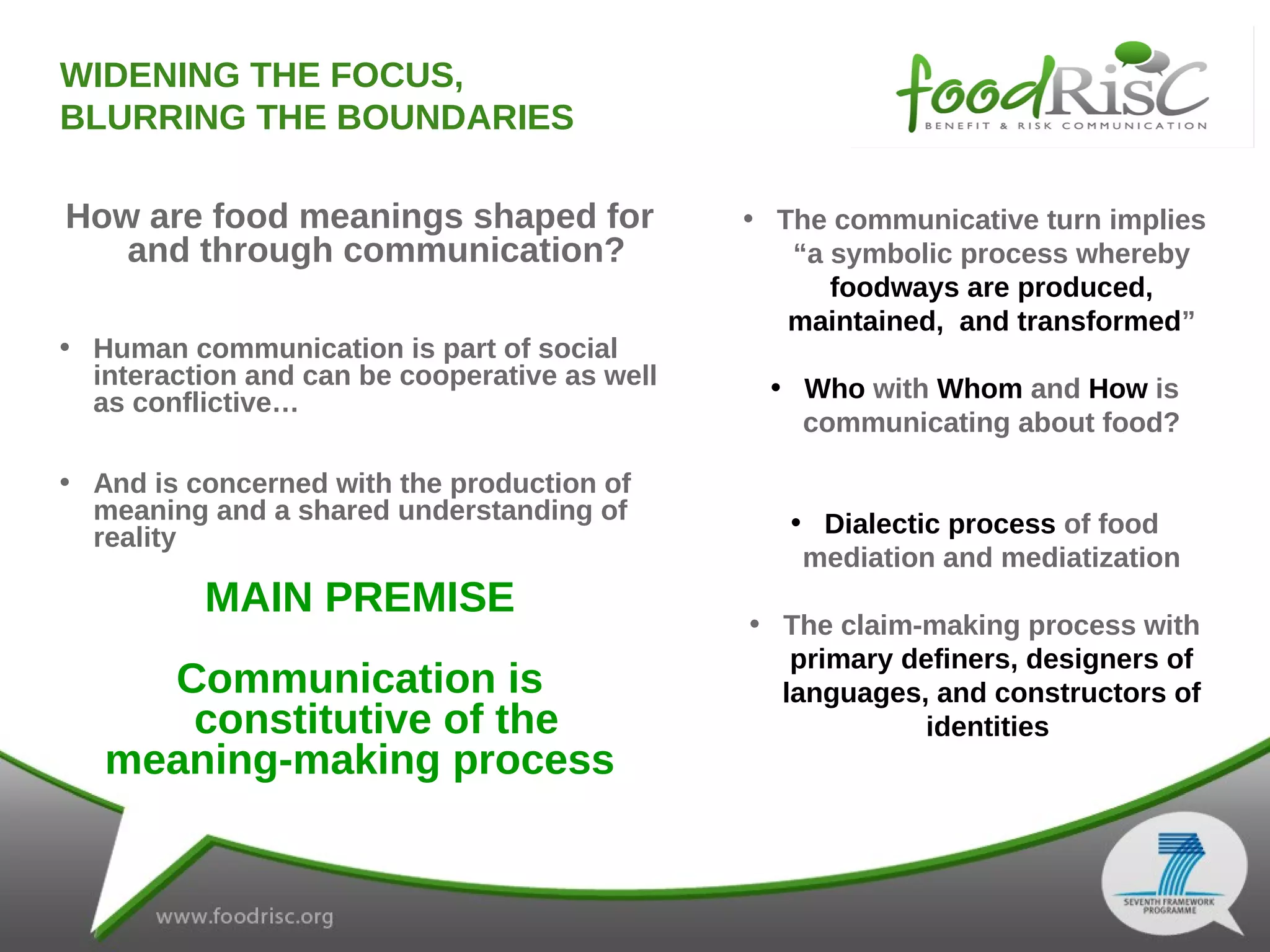 Communicating food: Foodways as a map of meanings | PPT