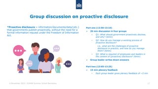 Presentation workshop Pro-active Disclosure | PPT