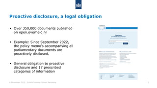 Presentation workshop Pro-active Disclosure | PPT