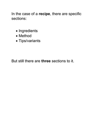 Presentation: Writing (recipe/paragraph) | PDF