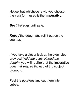 Presentation: Writing (recipe/paragraph) | PDF