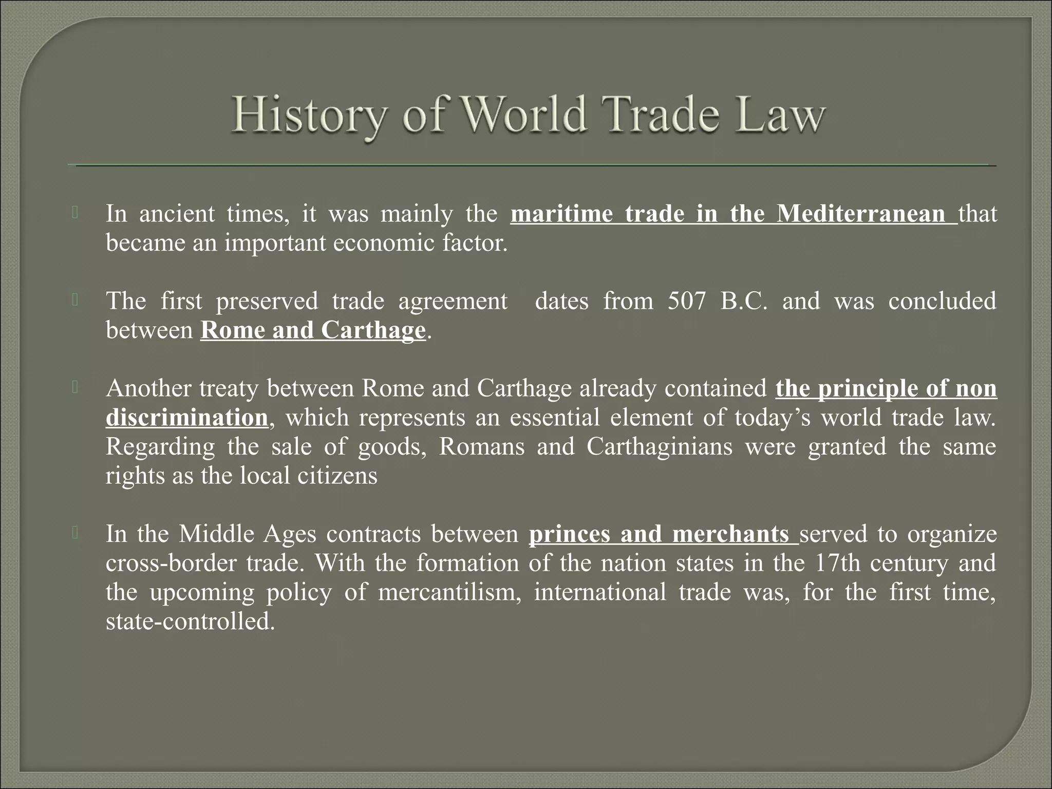 Presentation International trade law | PPT