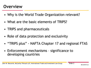 Pharmaceuticals and the WTO TRIPS Agreement | PPT | Pharmaceutical ...