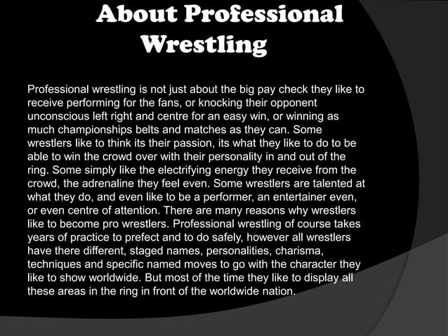 Presentation wwe | PPT