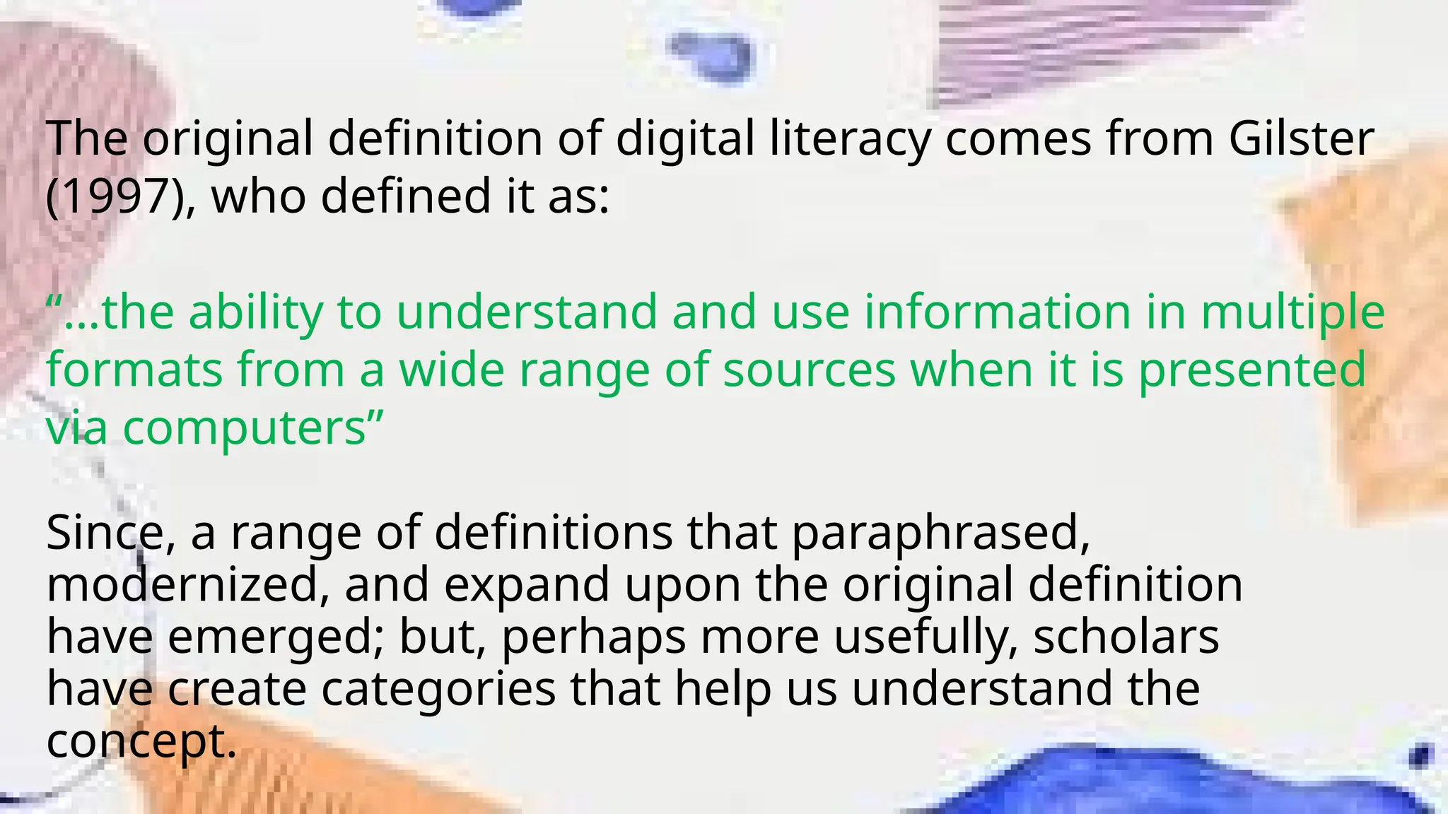 Presentation of digital literacy class . | PPT