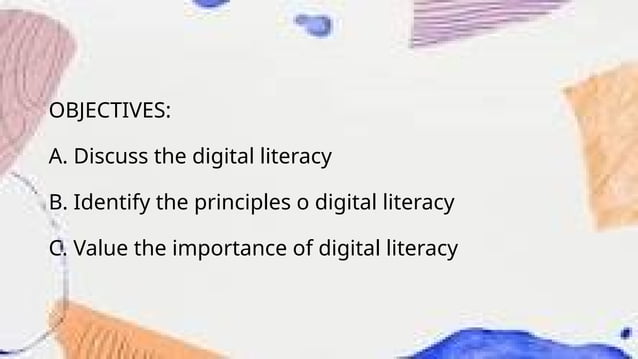 Presentation of digital literacy class . | PPT
