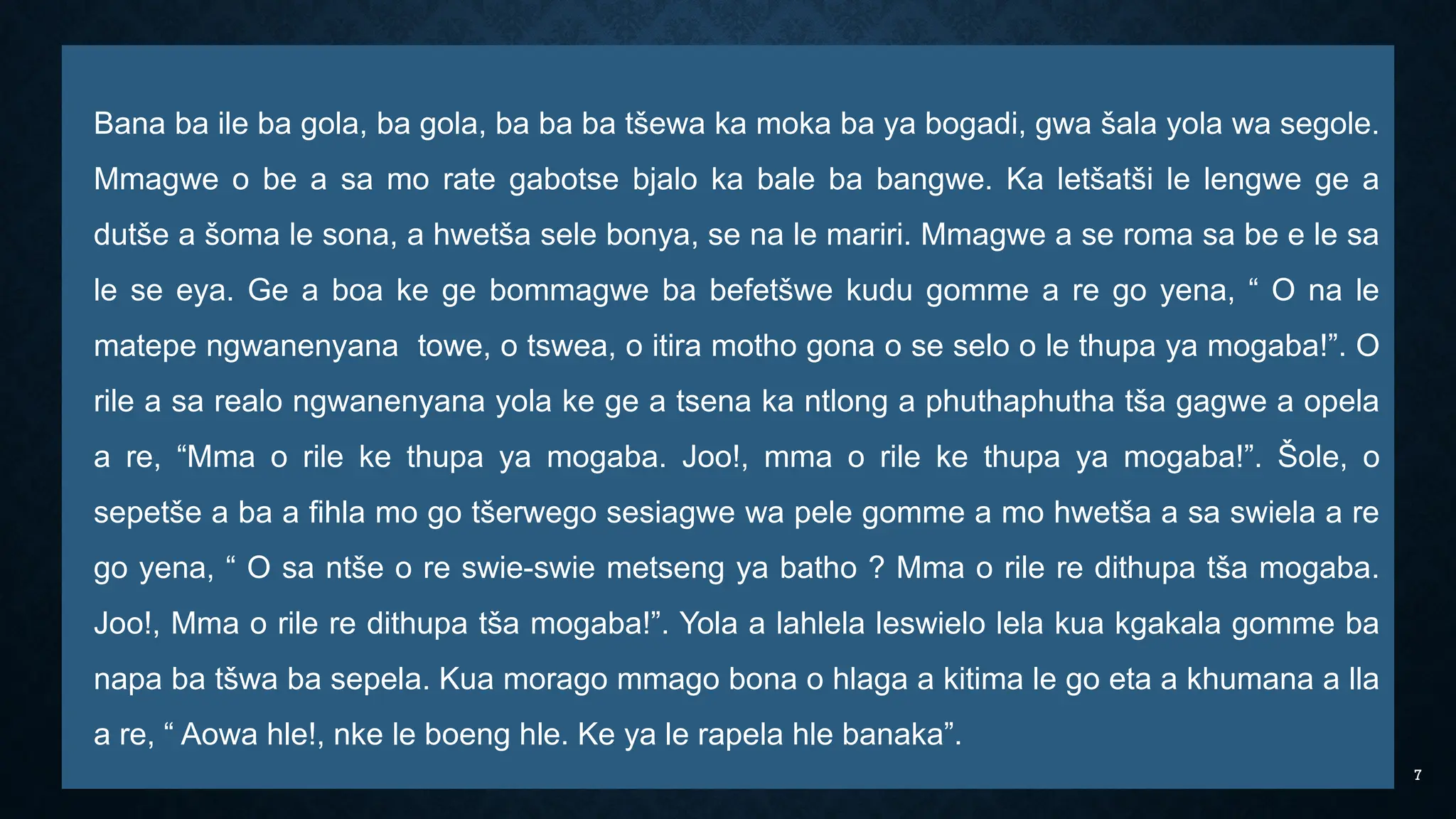 Sehlopha Sa Nakangwedi Tshekatsheko .pptx