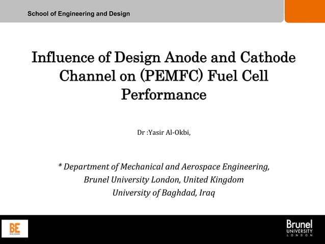 Influence of Design Anode and Cathode Channel on (PEMFC) Fuel Cell Performance | PPT