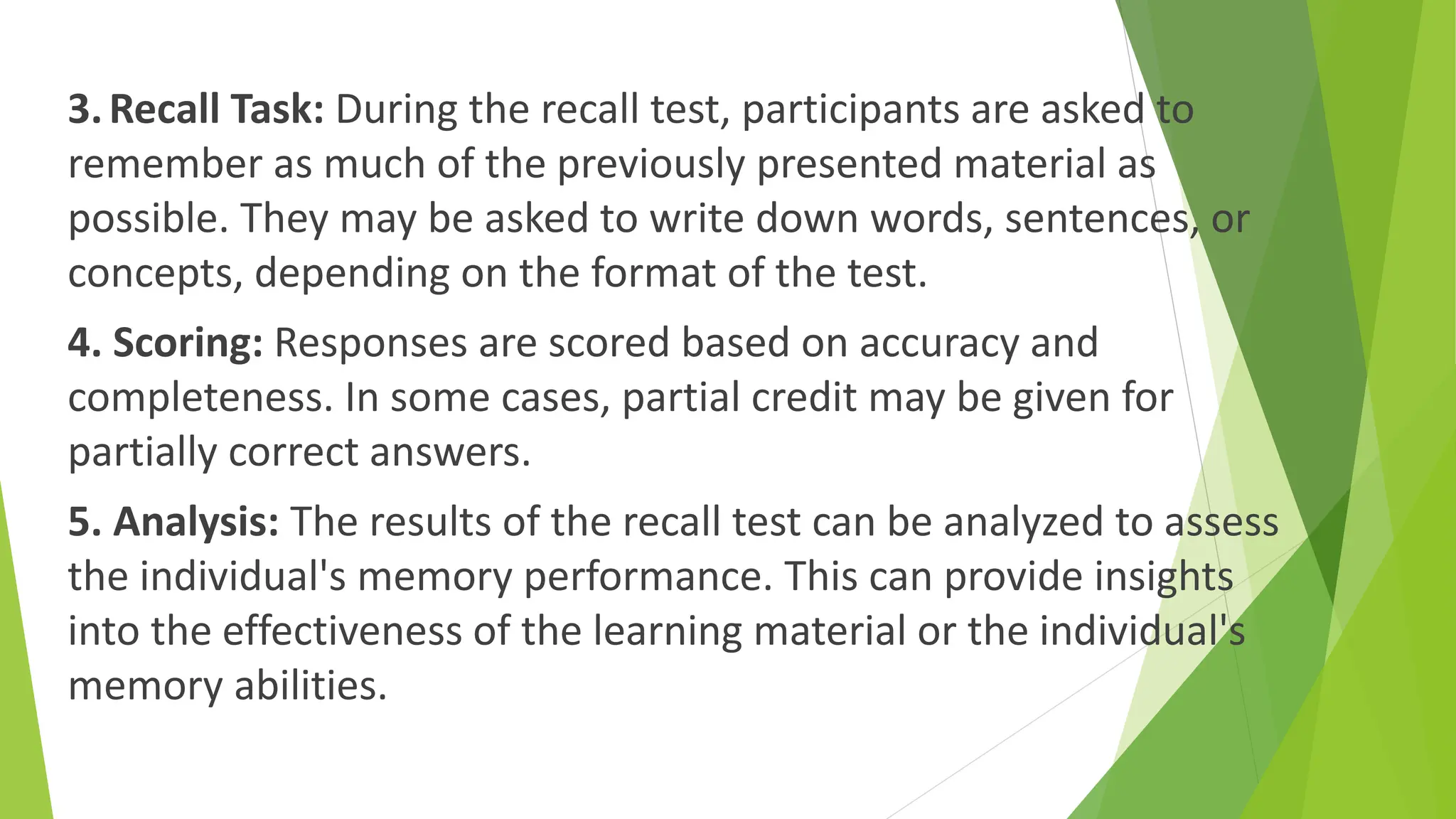 recall test , how to conduct recall test . | PPTX