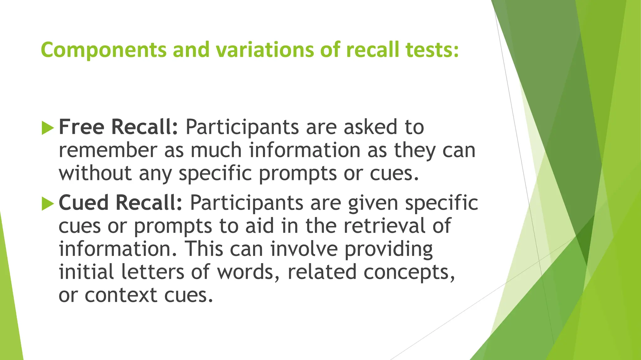 recall test , how to conduct recall test . | PPTX