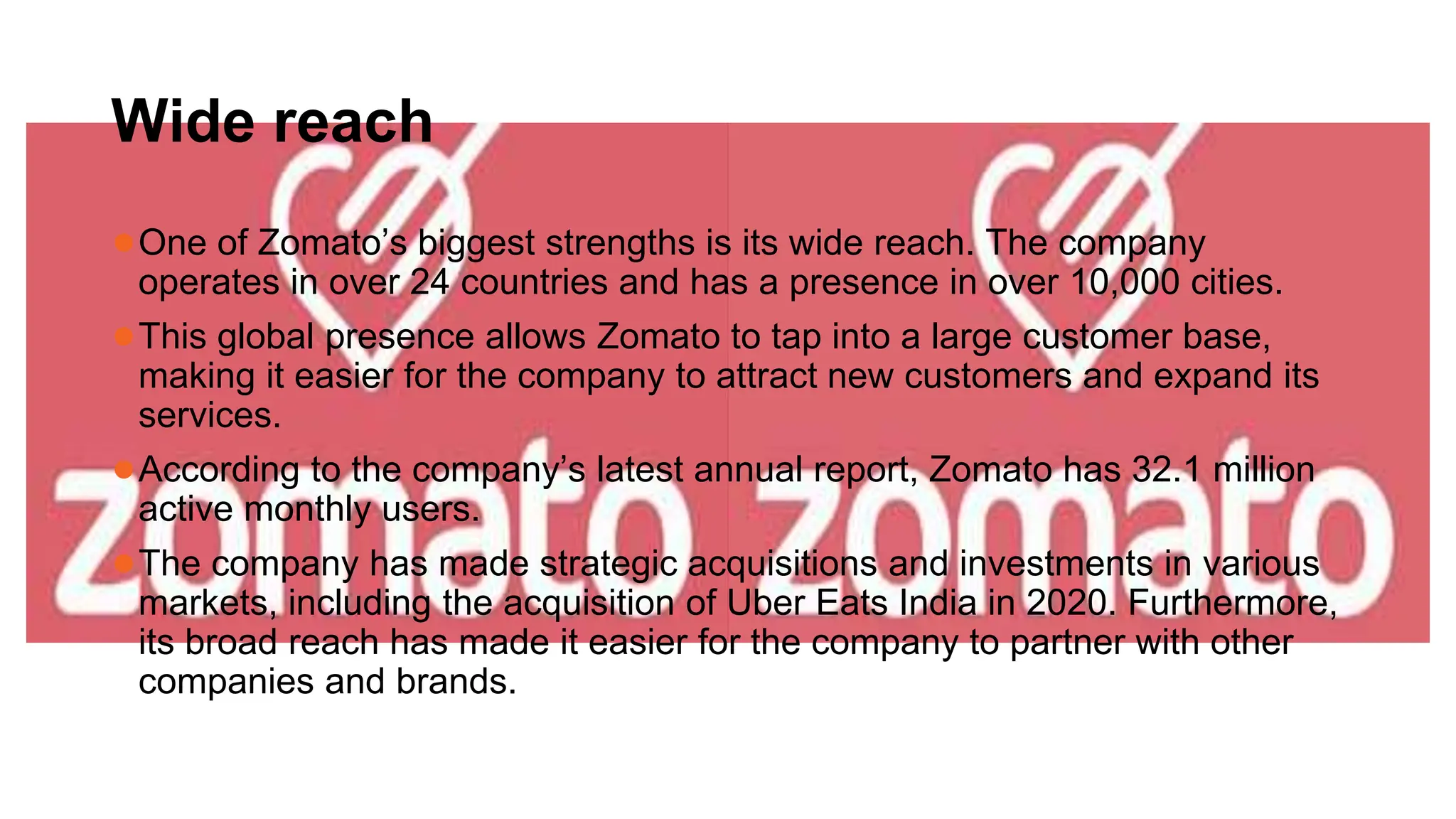 SWOT OF ZOMATO AND VISION, MISSION POWER POINT PRESENTATION | PPTX