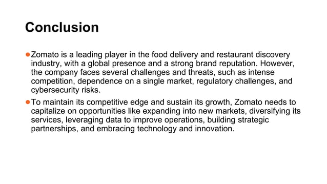 SWOT OF ZOMATO AND VISION, MISSION POWER POINT PRESENTATION | PPTX ...