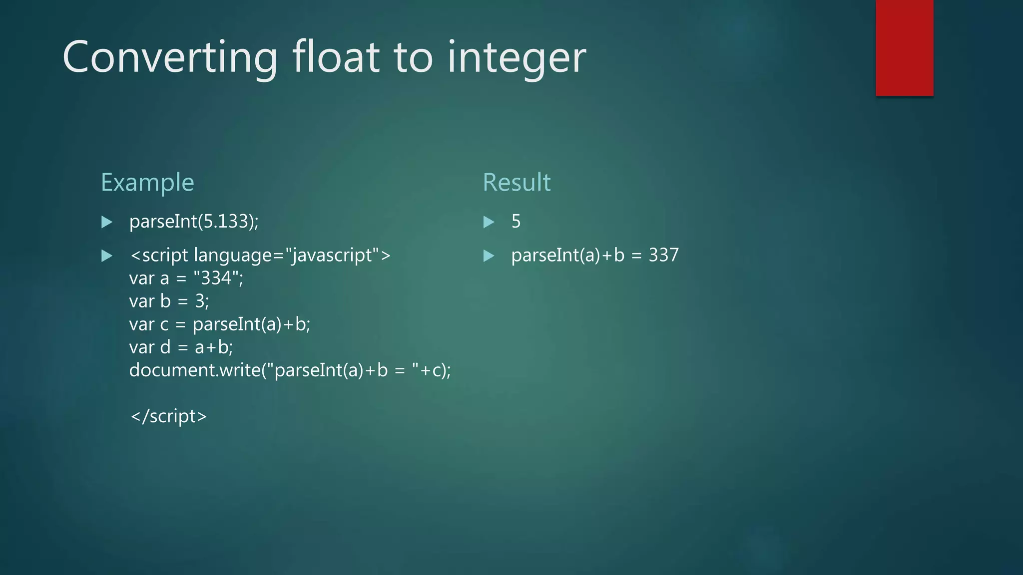 Presentatioon on type conversion and escape characters | PPT