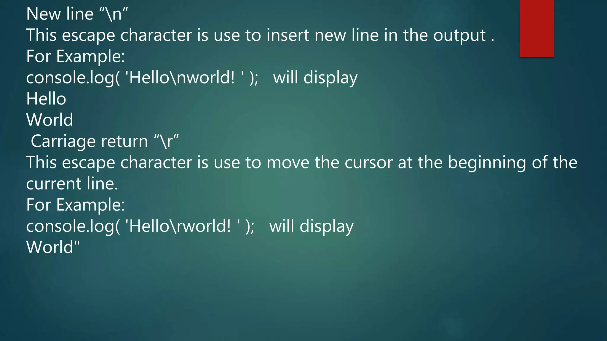 Presentatioon on type conversion and escape characters | PPT