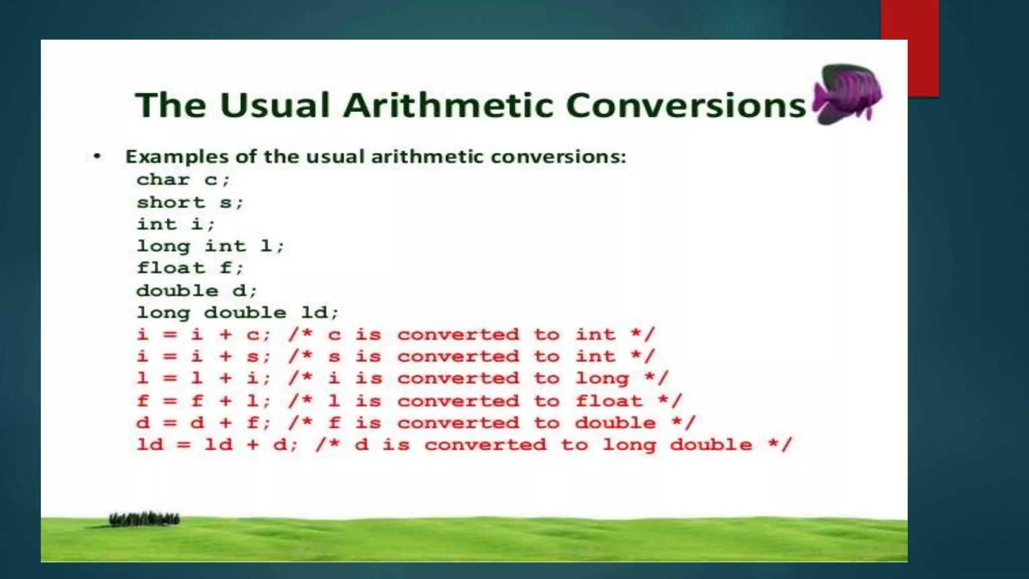 Presentatioon on type conversion and escape characters | PPT