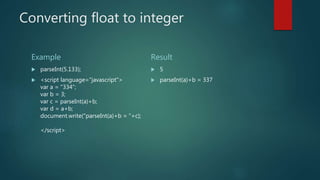 Presentatioon on type conversion and escape characters | PPT