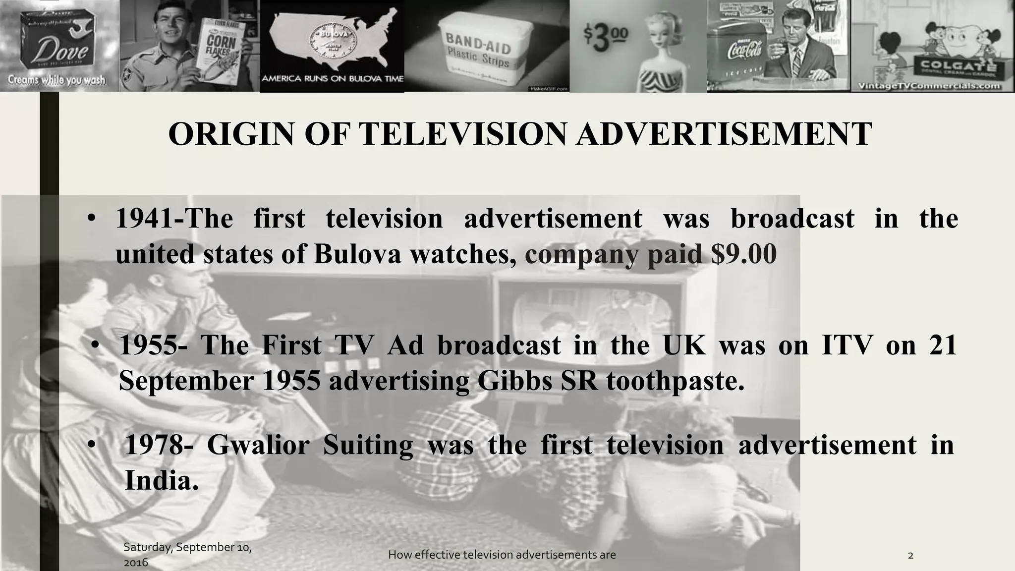 Presentation on television advertisements | PPTX