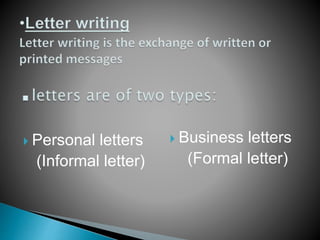 business letters | PPTX