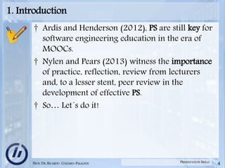 Improving presentation skills in the context of software project ...